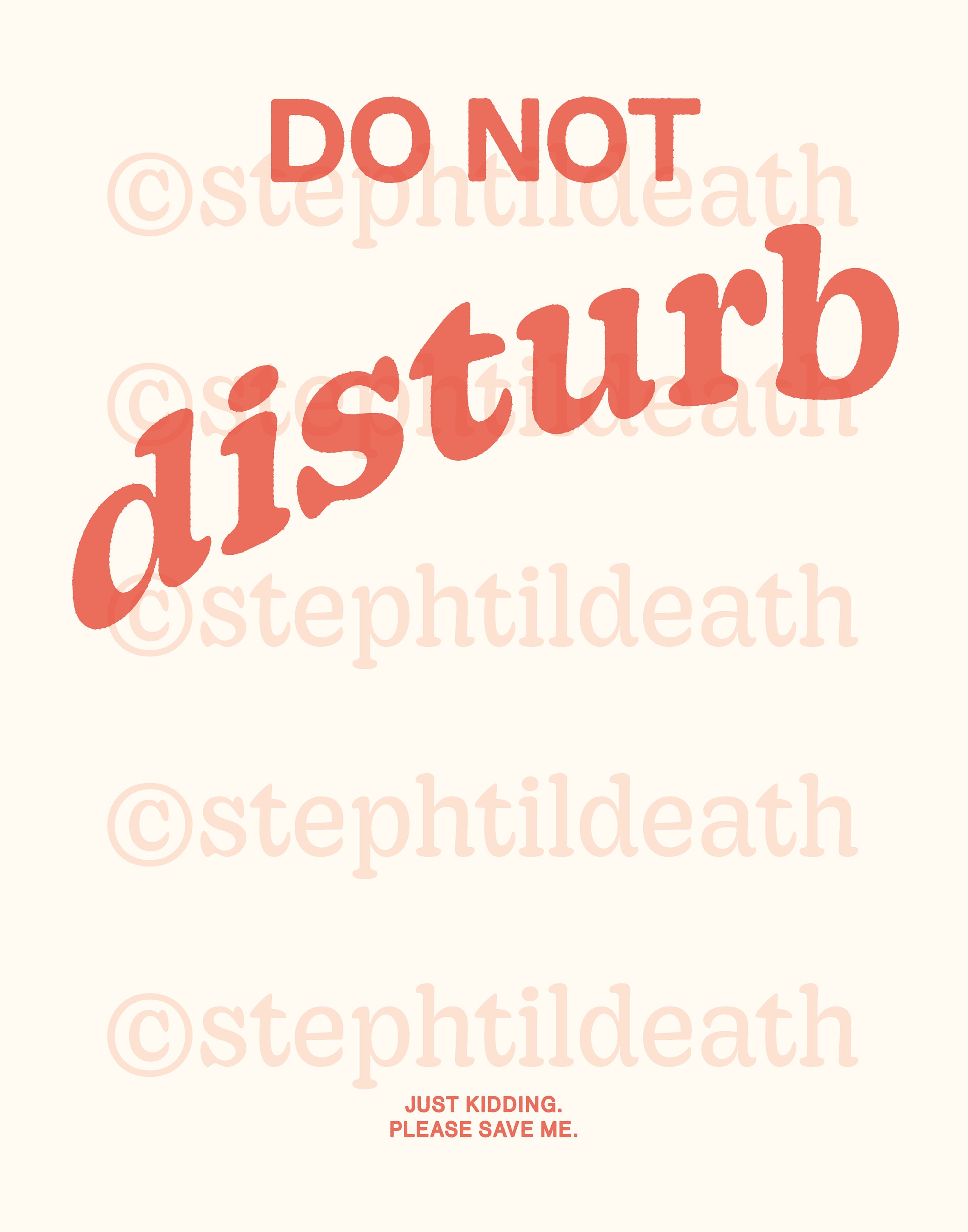 Do Not Disturb Retro Art Print, Mid-century Modern Typography (digital ...