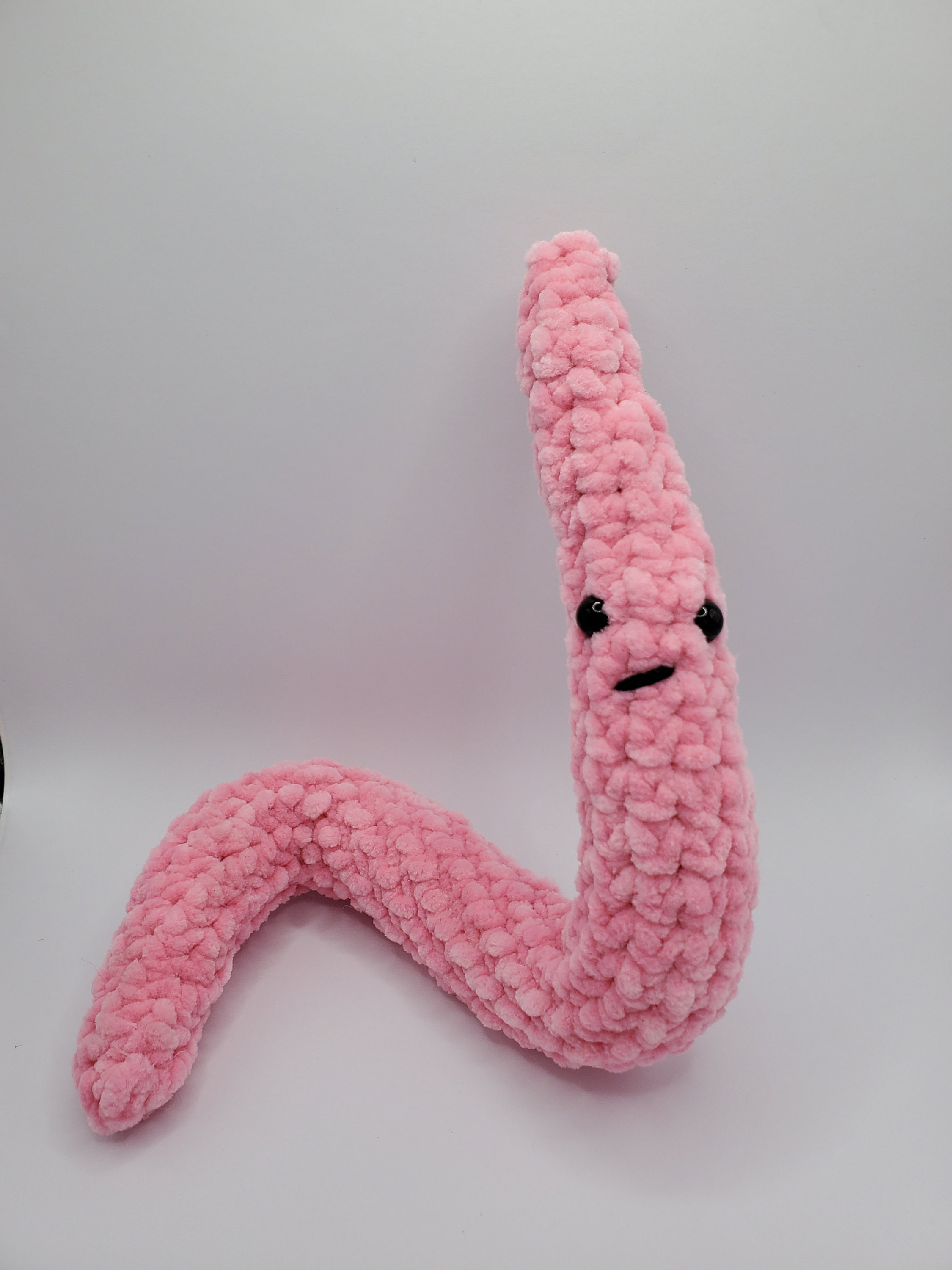 Worm Friend Crocheted Amigurumi Plush Plush Worm Posable Worm Plush ...