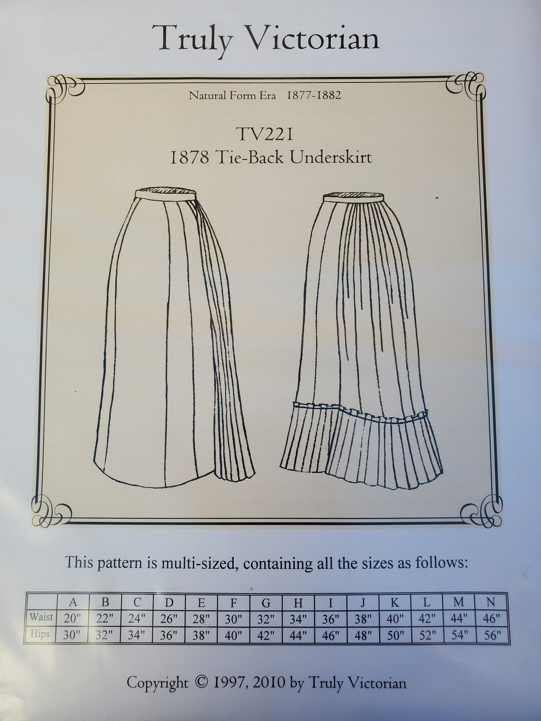 Truly Victorian TV221 1878 Tie-back Underskirt Historical Costuming ...