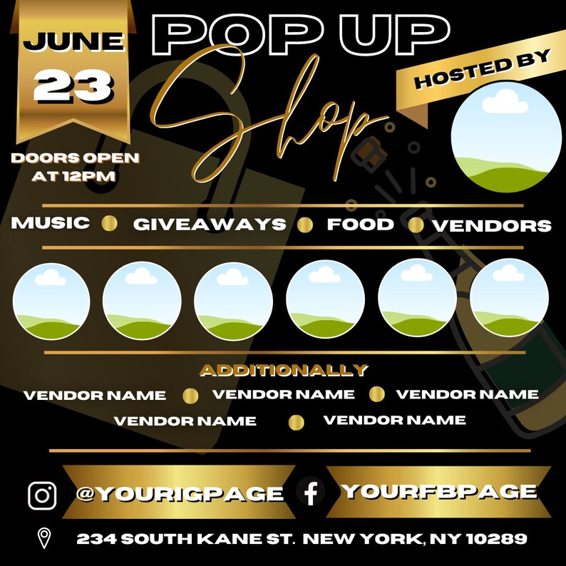 Pop up Shop / Sip and Shop Flyer Template Event Flyer Template With ...