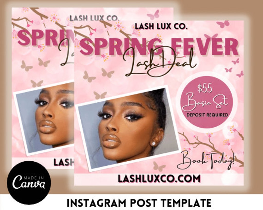 Spring Lash Sale Instagram Flyer Template - Appointments Available/book ...