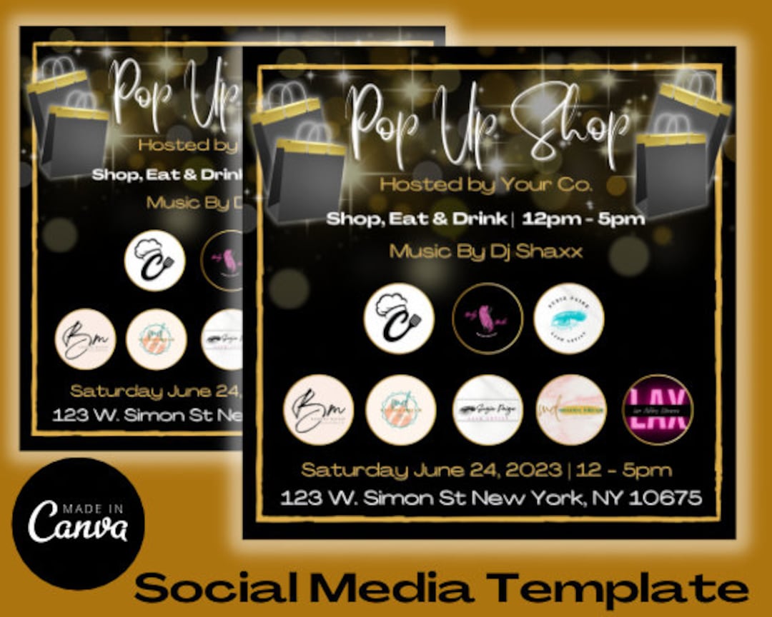 Pop up Shop Flyer Template Including Vendor Logos - Etsy