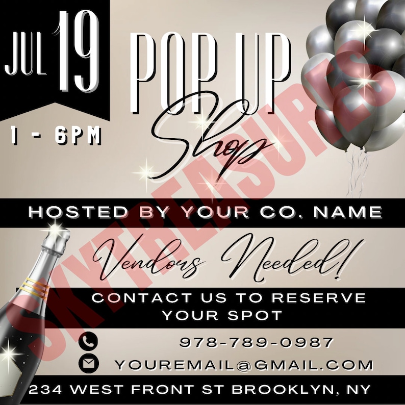Pop up Shop Flyer Template Including Vendor Logos - Etsy