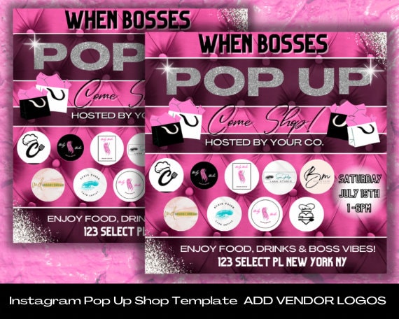 Pop up Shop Flyer Template Including Vendor Logos - Etsy