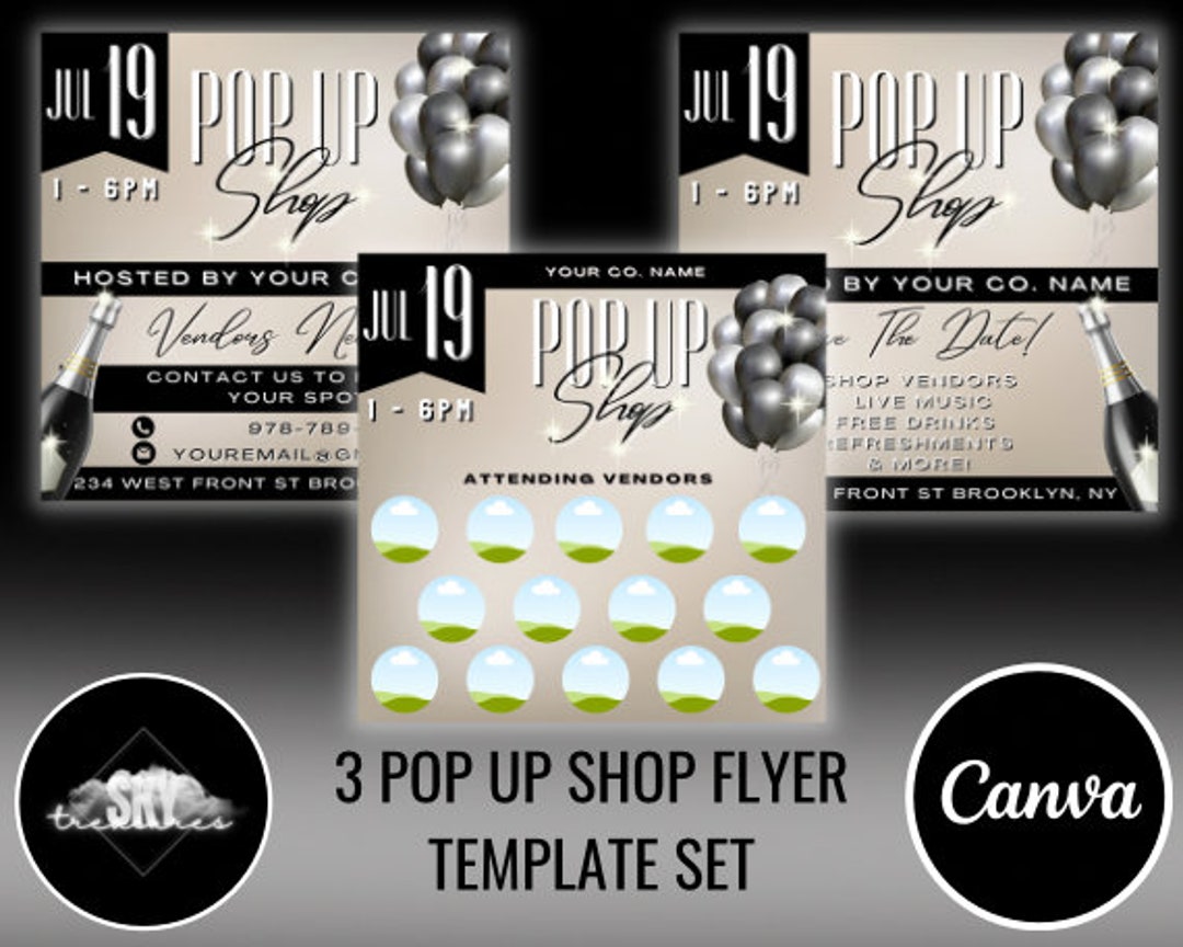 Pop up Shop Flyer Template Including Vendor Logos - Etsy
