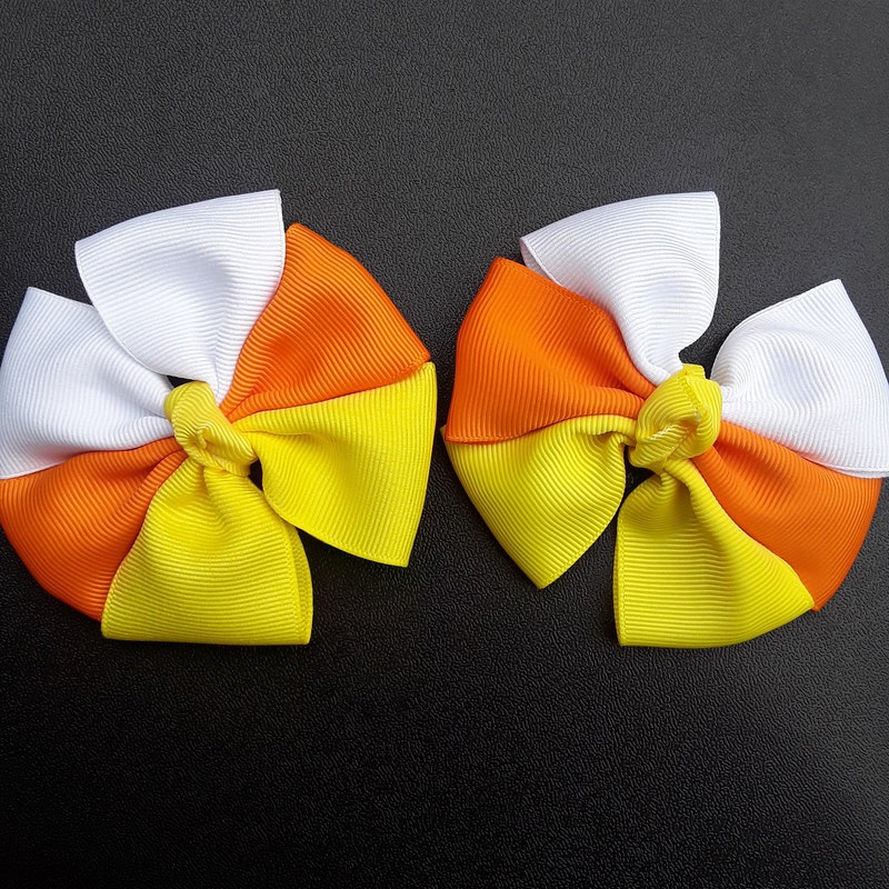 Candy Corn Hair Bow - Etsy
