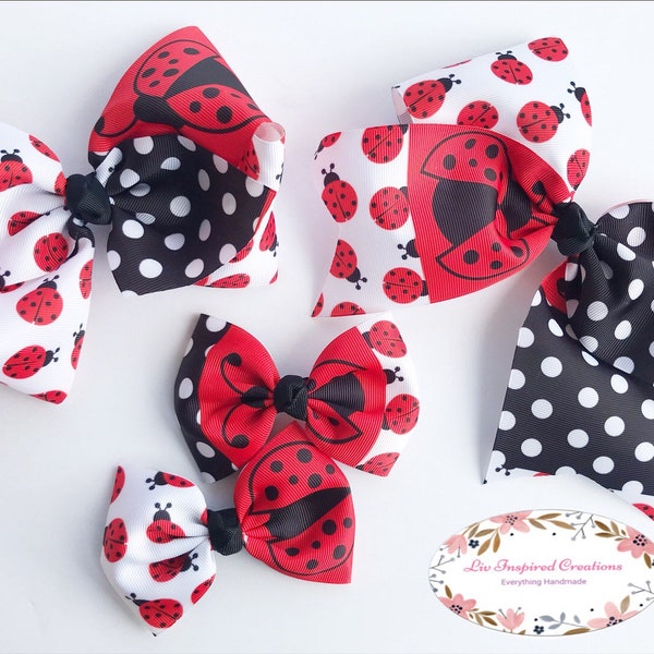 Ladybug Hair Bows - Etsy