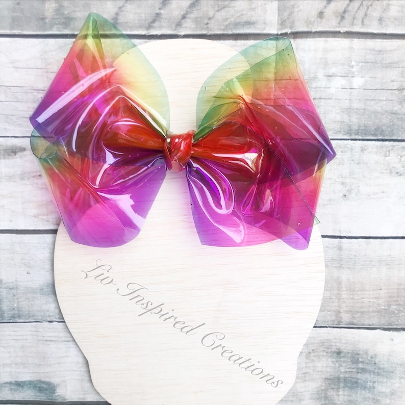 Rainbow Jelly Bow. Silver Holographic Jelly Bow. Multiple - Etsy