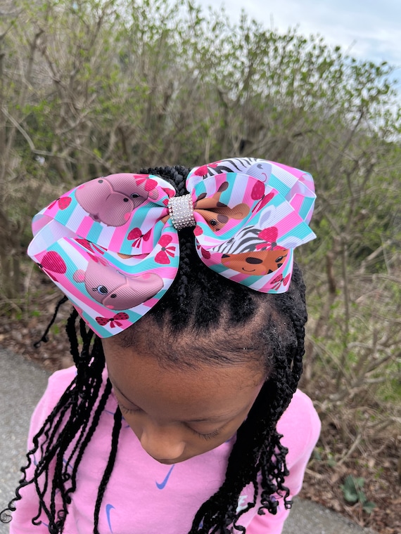 Zoo Animals Jumbo Hair Bow - Etsy