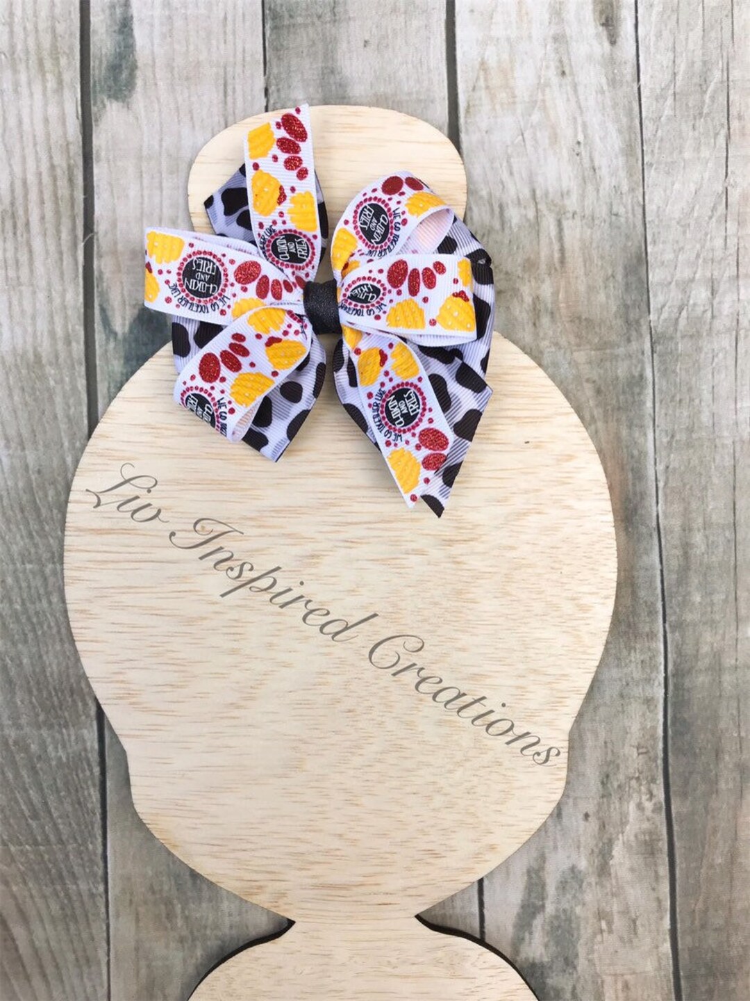 Chicken & Fries. Chick-fil-a Inspired Bow - Etsy