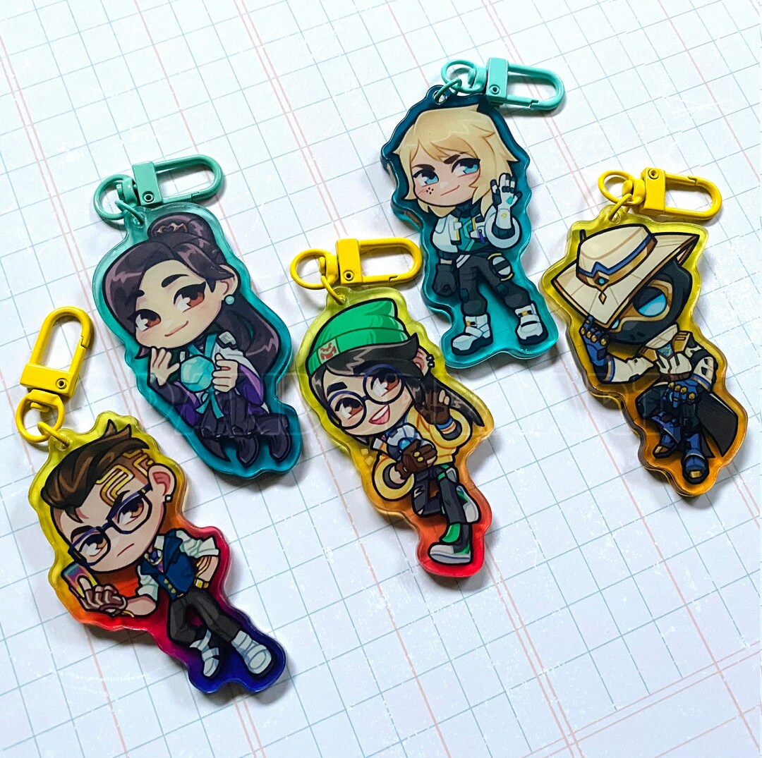 SET 1 Sentinels Chamber, Sage, Killjoy, Deadlock, Cypher Acrylic Charms ...
