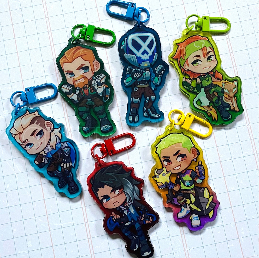 SET 1 Initiators Fade, Gekko, Sova, Breach, Kayo, Skye Acrylic Charms ...