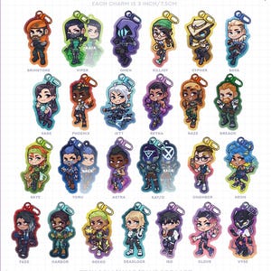 SET 1 Initiators Fade, Gekko, Sova, Breach, Kayo, Skye Acrylic Charms ...