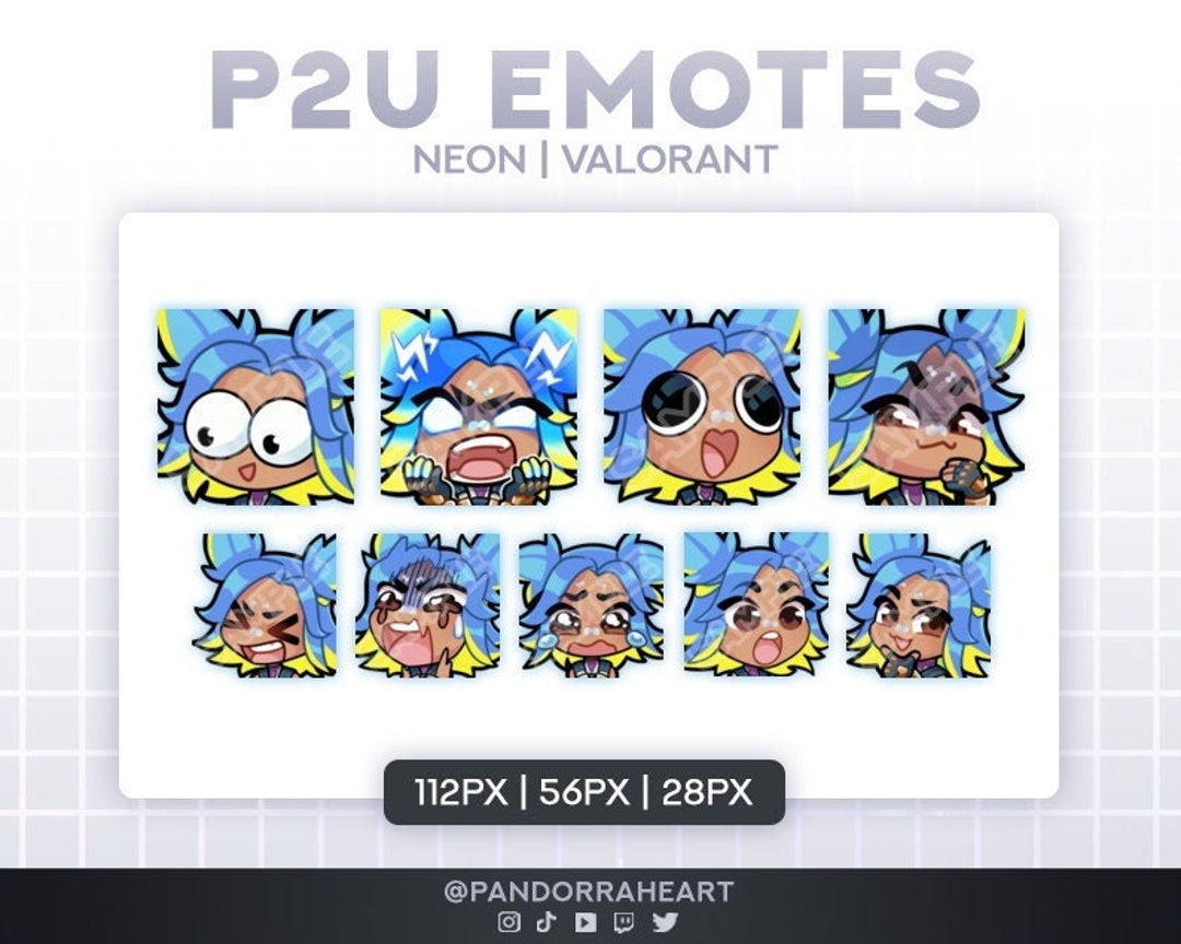 Valorant Neon Emotes set of 9 Twitch, Discord, Youtube - Etsy