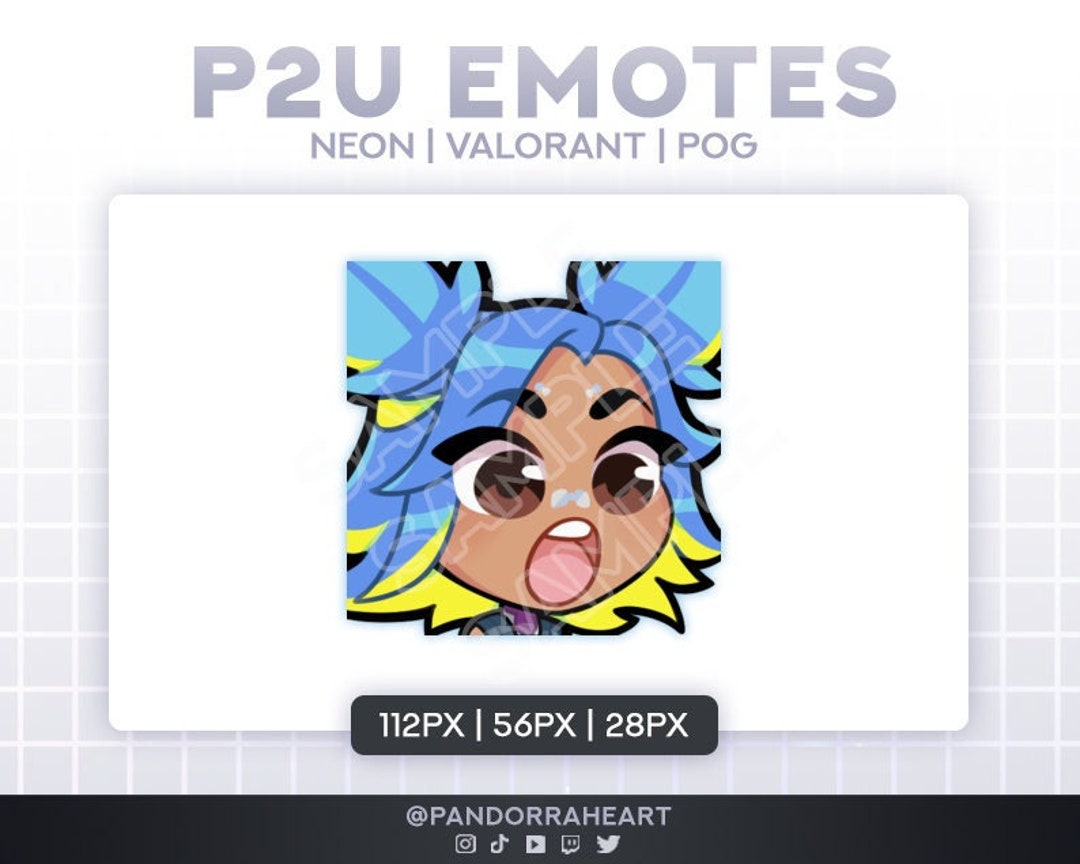 Neon POG Val Emote Twitch, Discord, Youtube - Etsy