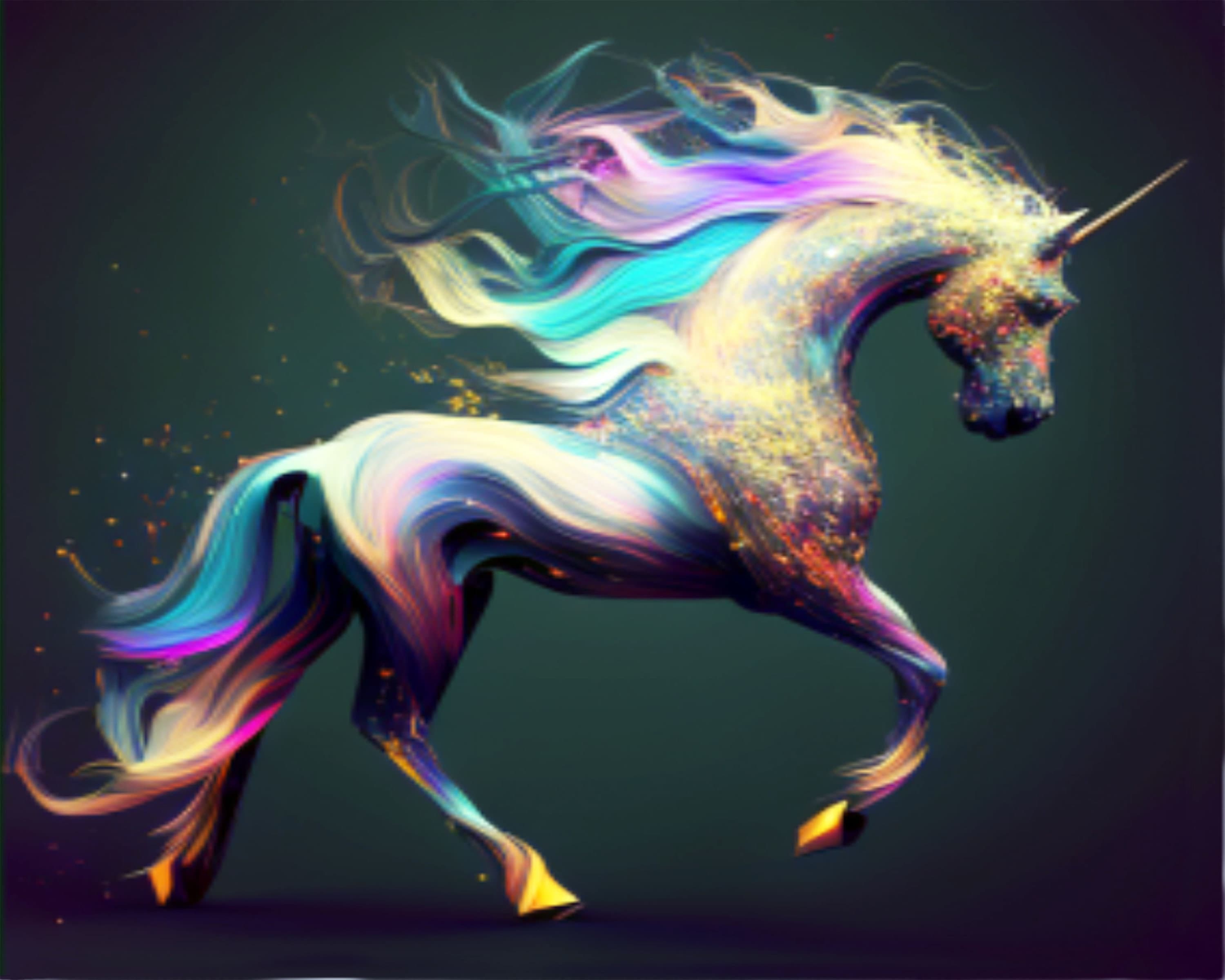 Unicorn Art Print Medieval Unicorn Print, Unicorn Abstract Art Painting ...