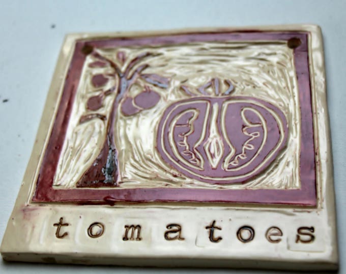 EARTH Line Tomatoes Garden Sign Ceramic Garden Marker - Etsy