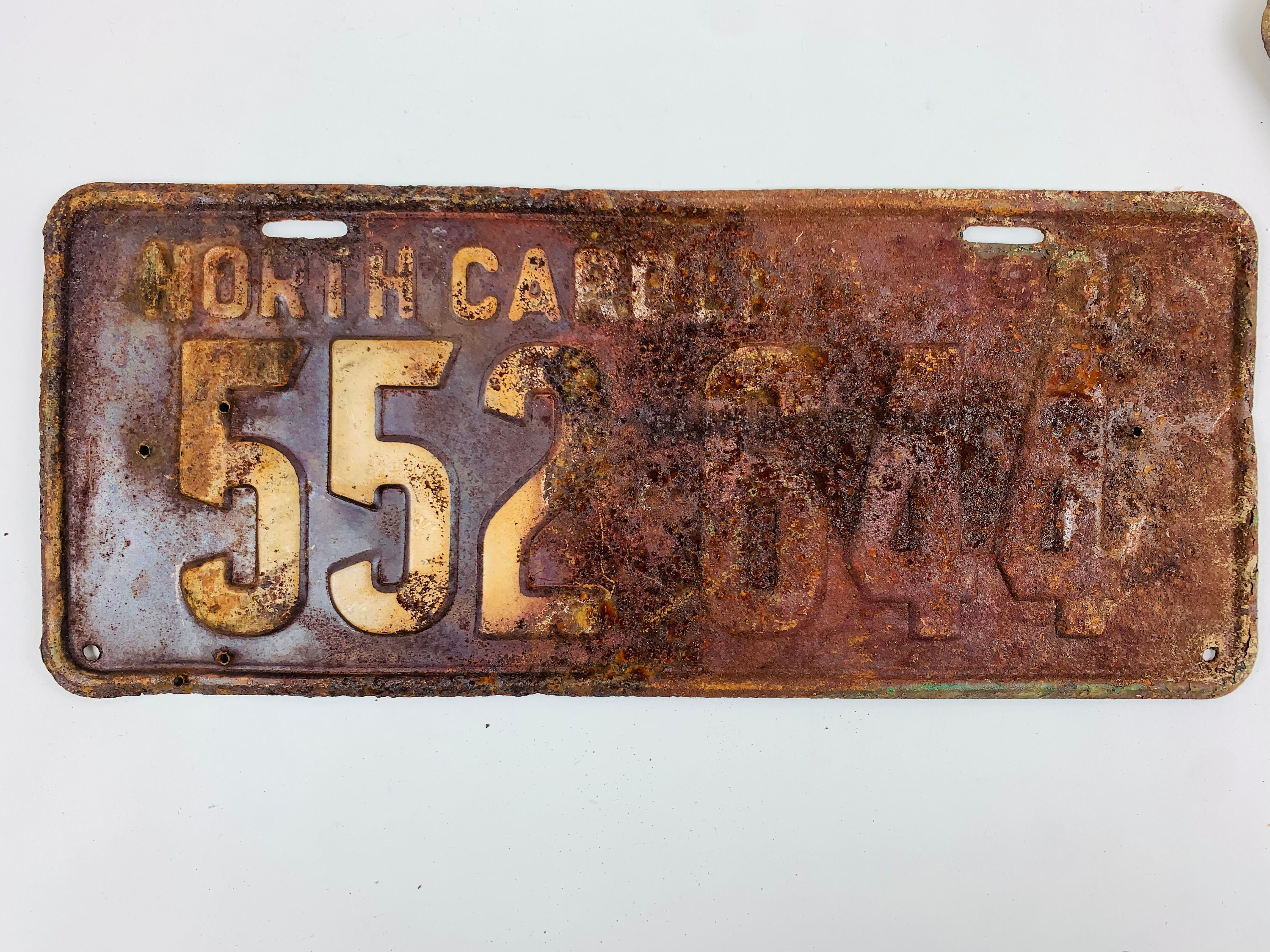 1 Antique 1930 License Plate North Carolina Rusty Wall Art Man Cave ...