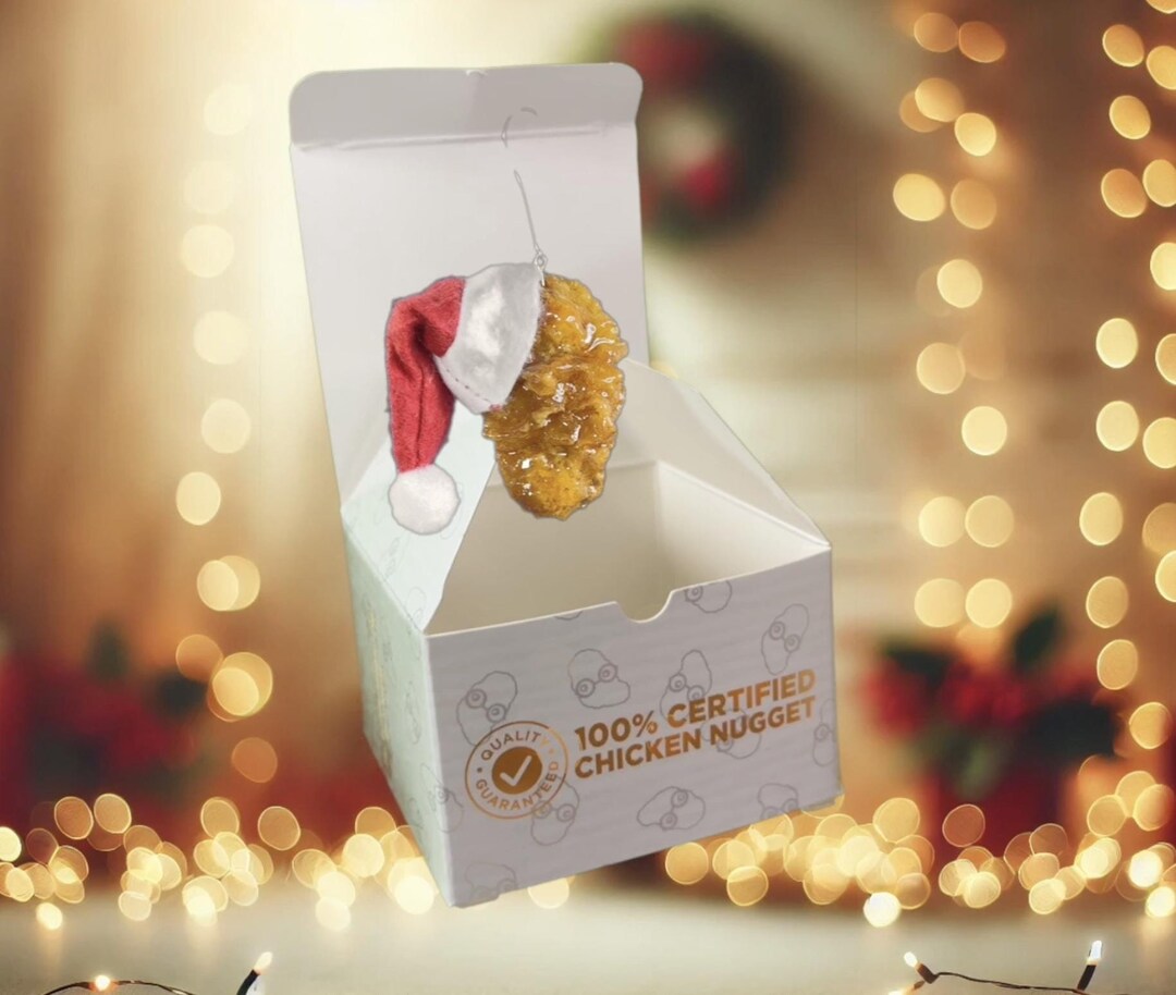 Real Chicken Nugget Santa Hat Ornament Gag Gift - Etsy
