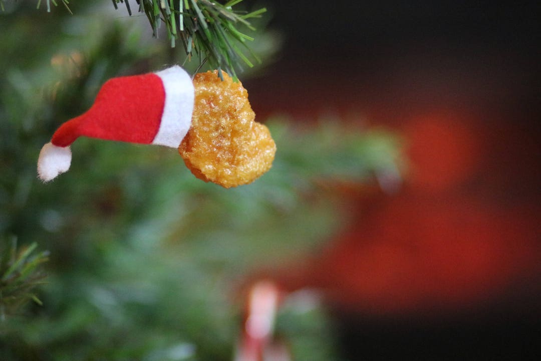 Real Chicken Nugget With Santa Hat Ornament (real Preserved Chicken ...
