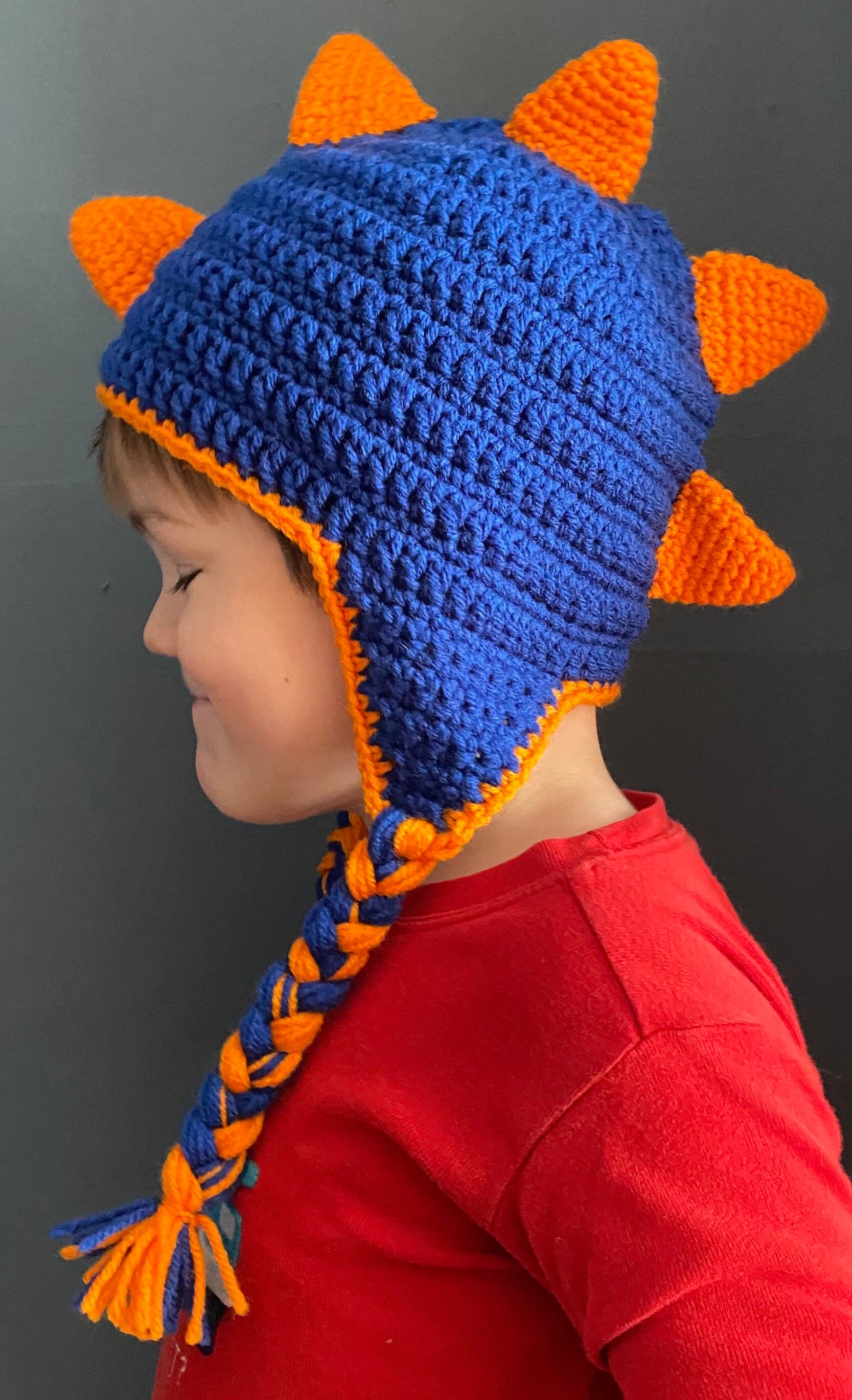Dinosaur Hat, Child Dinosaur Hat, Dragon Hat, Spike Hat, Crochet ...