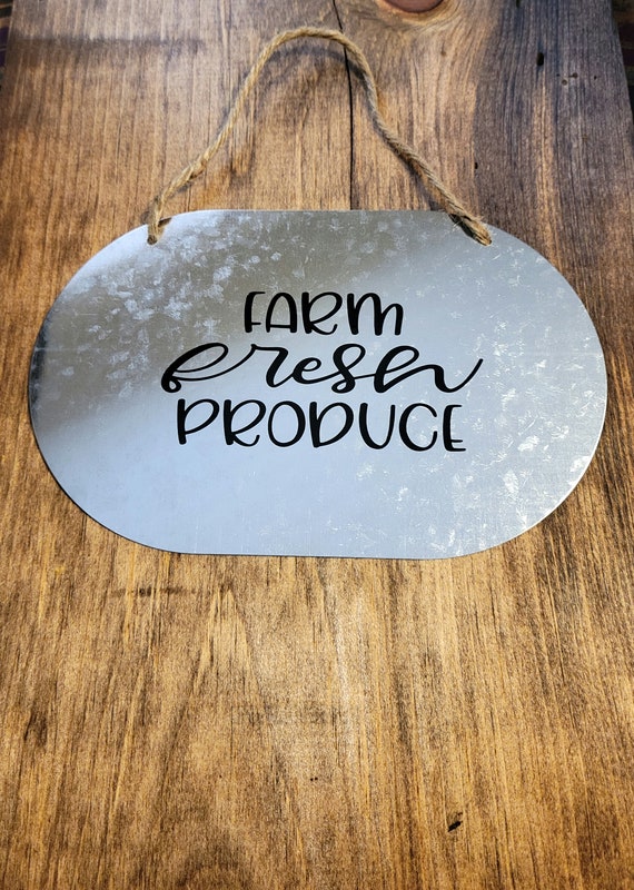 Farmhouse Galvanized Metal Sign farm Fresh Produce - Etsy