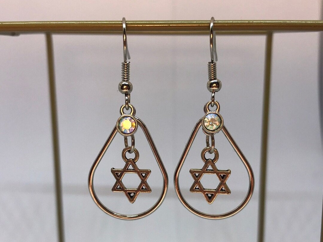 Teardrop Star of David Earring Messianic Earring, Christian Earring - Etsy