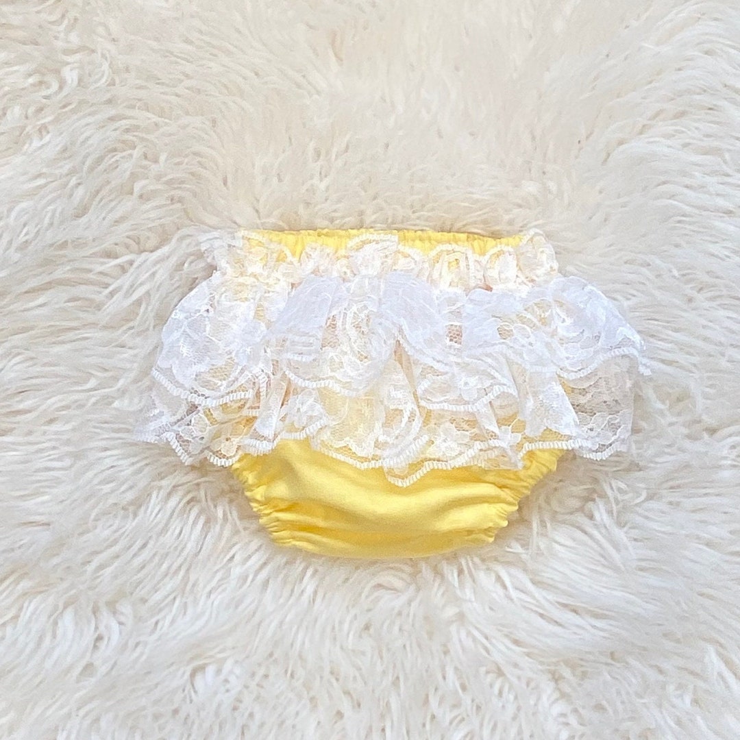 Baby Girl Lace Bum Bloomers, White Newborn Diaper Covers, Toddler ...