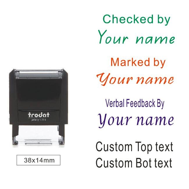 Personalized Teacher Checked by Stamp Marked by Stamp Verbal - Etsy ...
