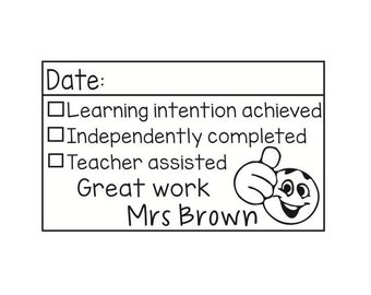 Custom Checklist Stamps Homework Check Stamp Personalized - Etsy