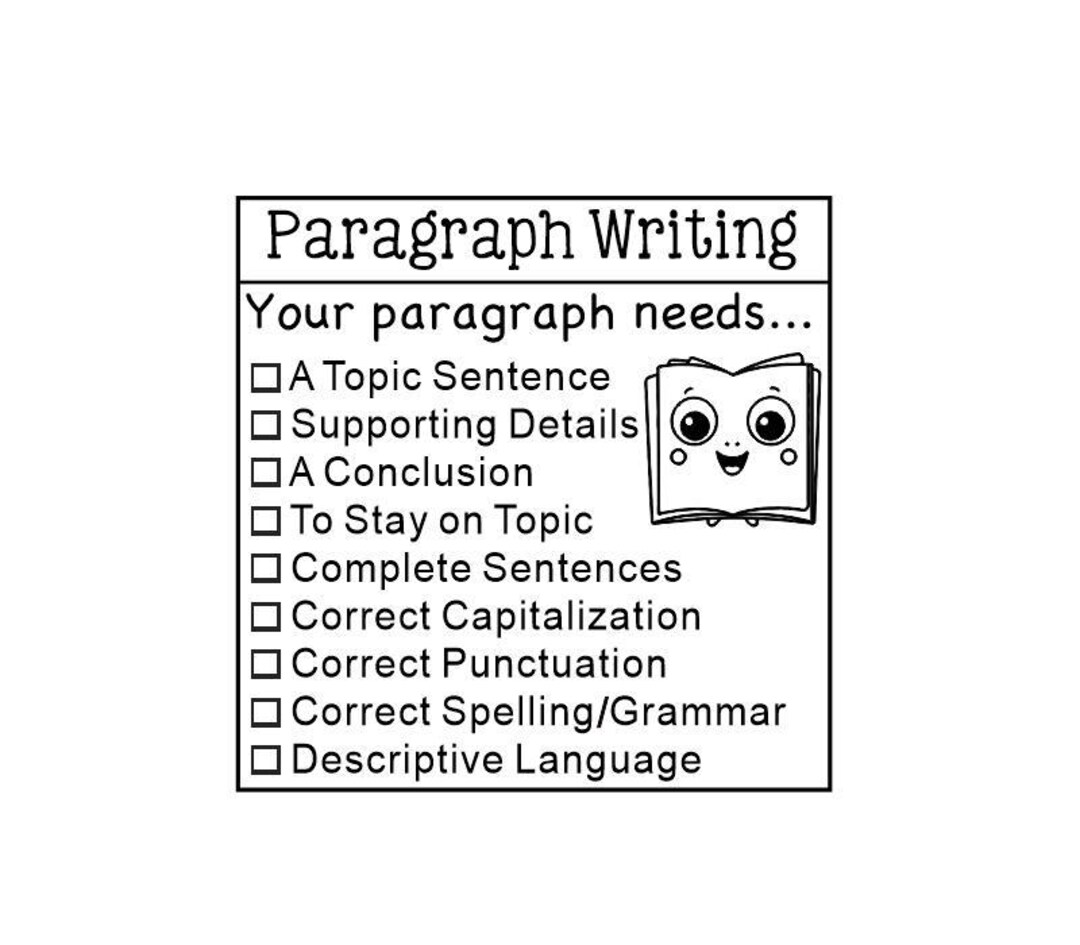 Personalized Teacher Checklist Stamps Paragraph Writing Stamp Paragraph ...