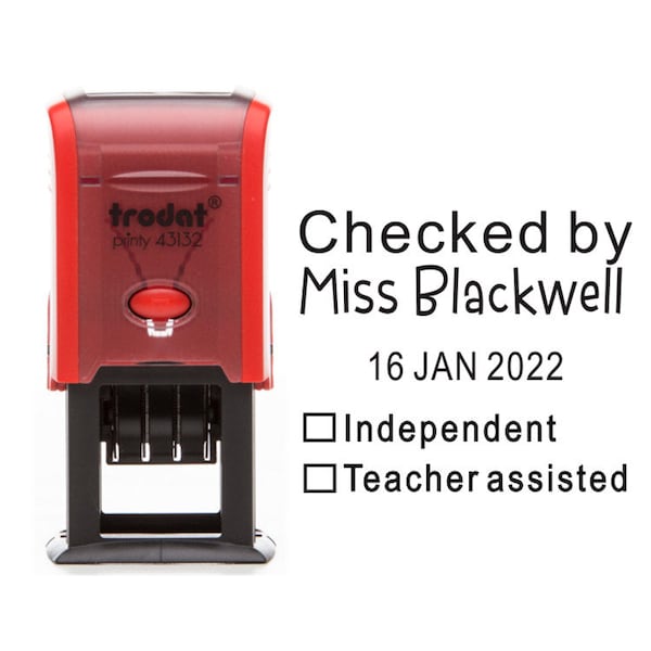 Personalized Name and Date Stamp Teacher Signature Stamp Custom Teacher ...