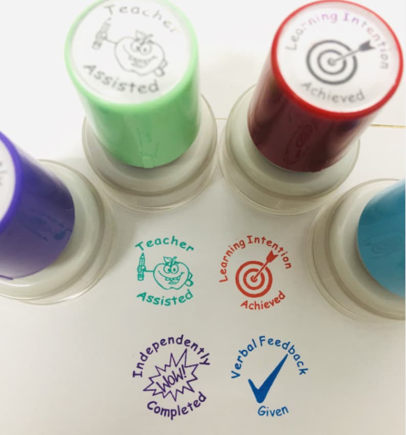 4pcs/set teacher stamp set teacher assisted/learning intention | Etsy