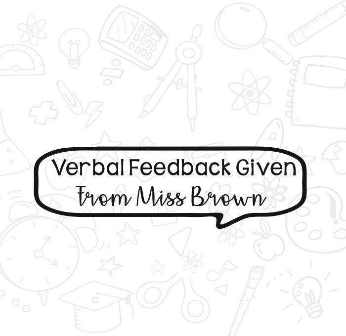Personalized Teacher Stamps verbal feedback given from stamp | Etsy