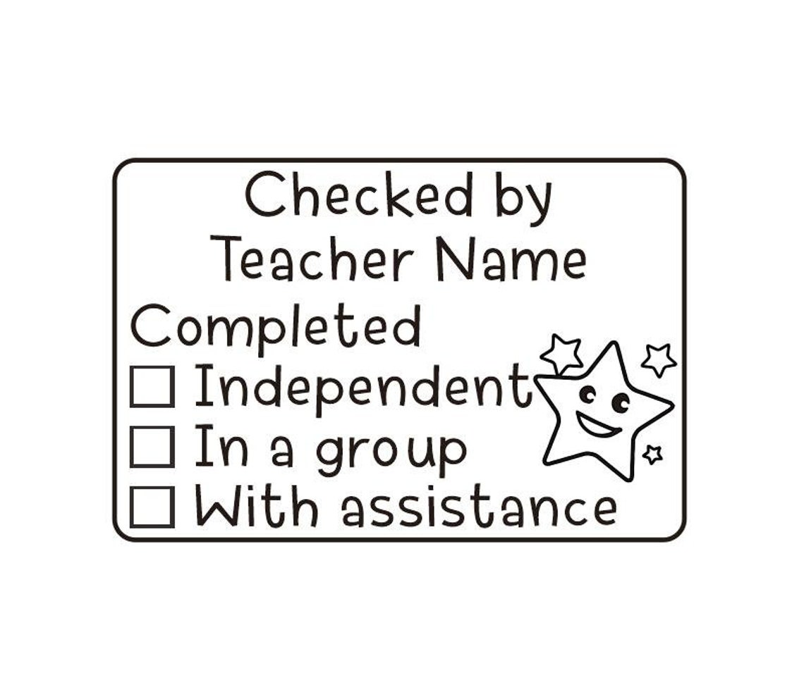 Personalized Teacher Stamps Pre-inked Stamp Checked by - Etsy