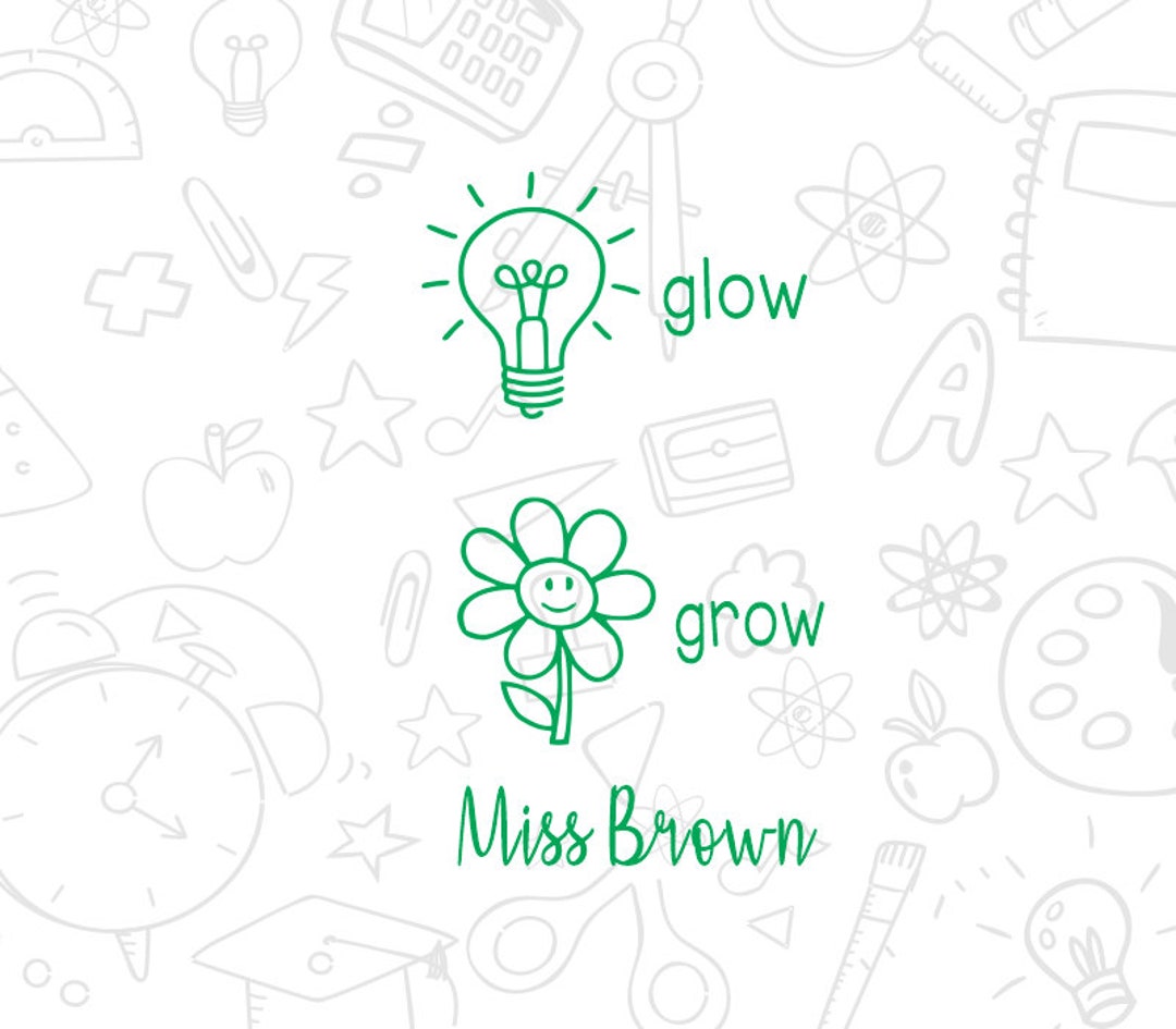 Personalized Teacher Stamps, Custom Teacher Self Inking Stamp, Grow and ...