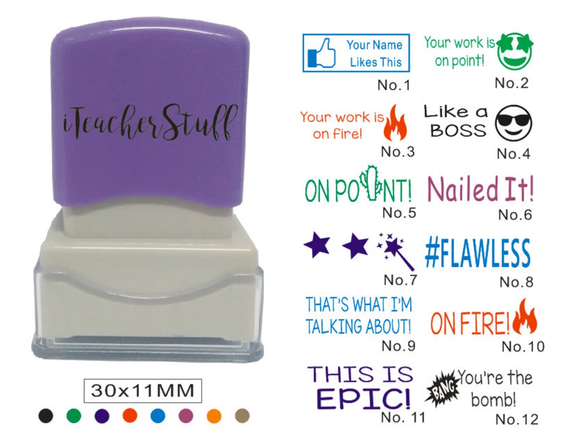 Personalized Teacher Stamp Self Inking Stamp Custom Teacher - Etsy