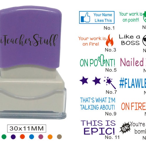 Personalized Teacher Stamp Self Inking Stamp Custom Teacher - Etsy