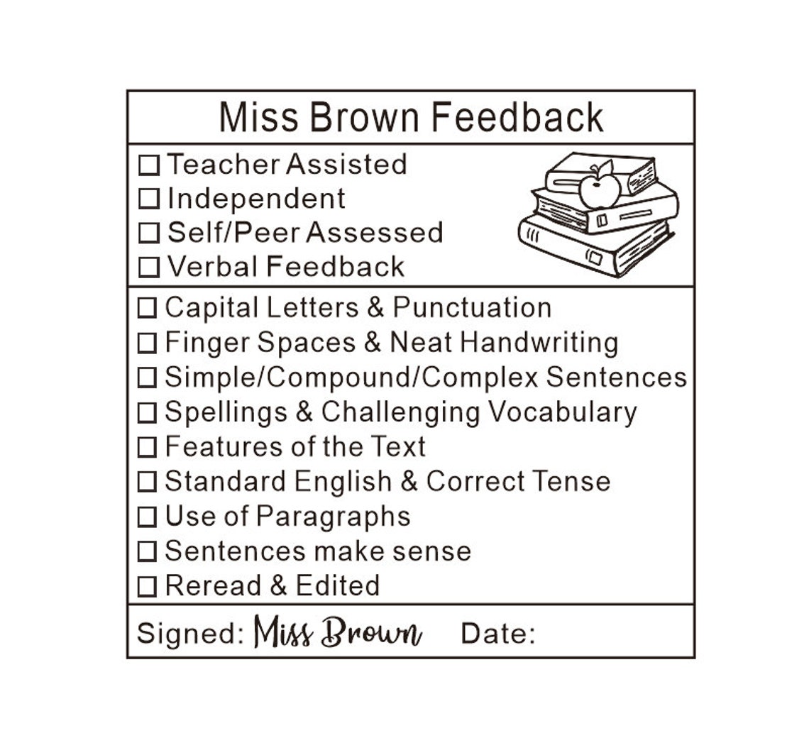 Custom Checklist Stampspersonalized Teacher Stamp Pre-inked - Etsy UK