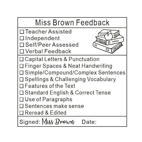 Personalized Teacher Checklist Stamps in Group Stamp Custom - Etsy