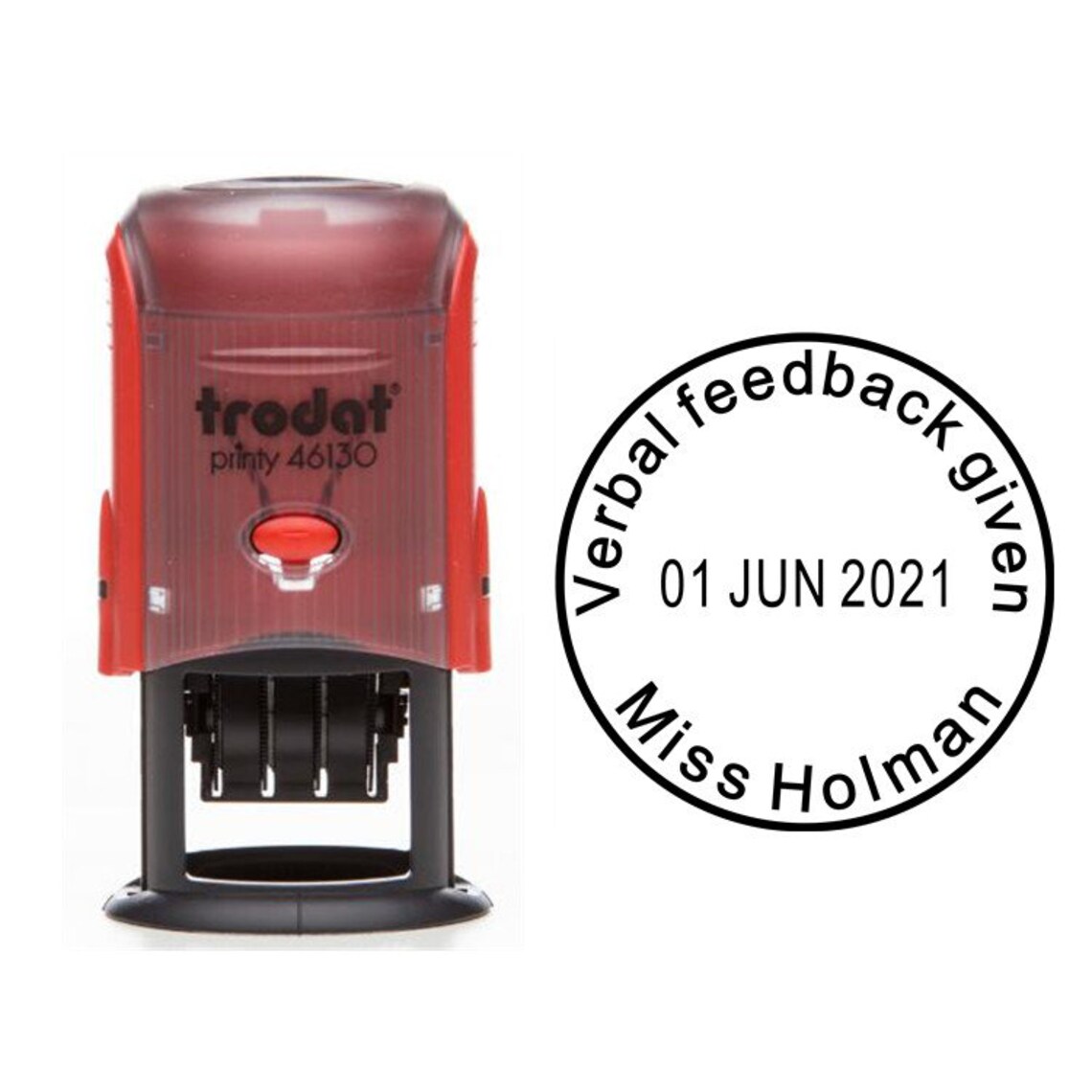 Personalized Teacher Stamp Verbal Feedback Given Date Stamp - Etsy