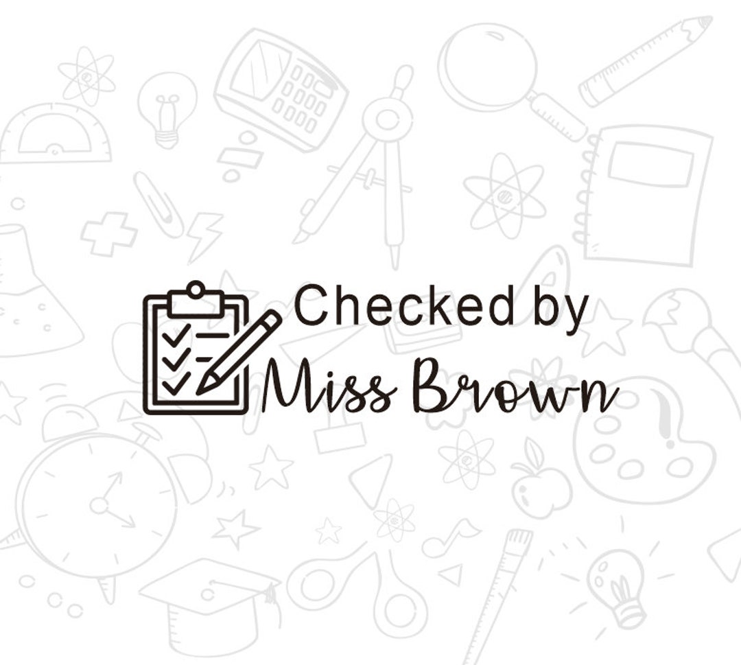 Personalized Teacher Stamps, Teacher Checked by Stamps, Custom Teacher ...