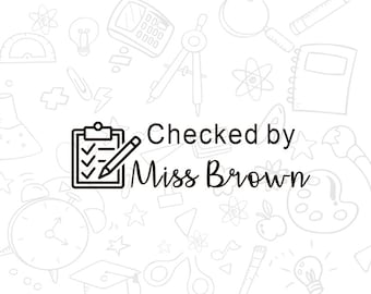 Custom Checklist Stamps Checked by Stamp Personalized - Etsy