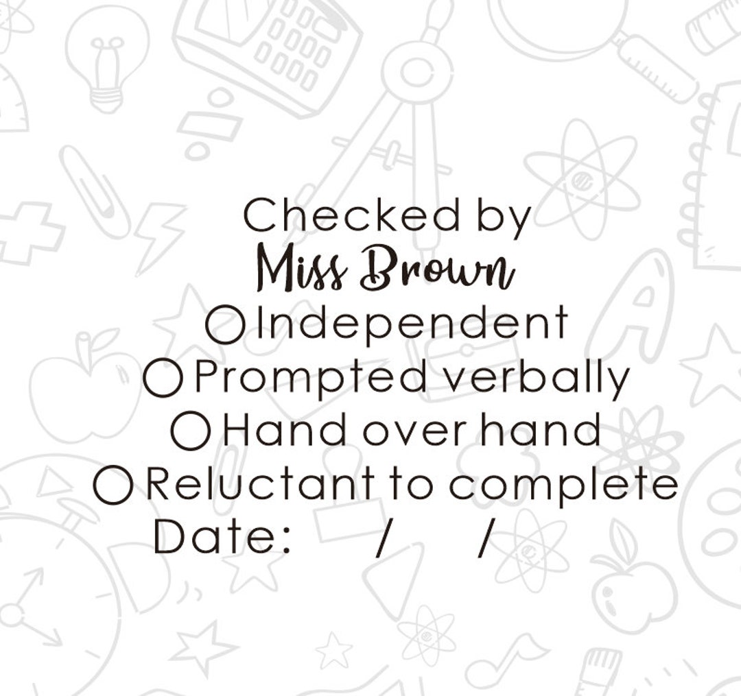 Custom Checklist Stamps, Checklist Stamp, Personalized Teacher Stamp ...