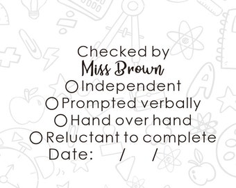 Custom Checklist Stamps Homework Check Stamp Personalized - Etsy