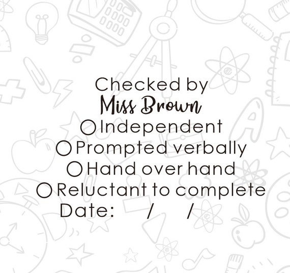 Custom Checklist Stamps Checklist Stamp Personalized Teacher - Etsy