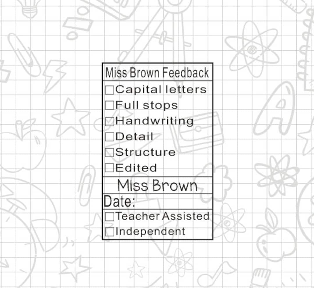 Personalized Teacher Stamp Self-inking Stamp, Teacher Writing Checklist ...