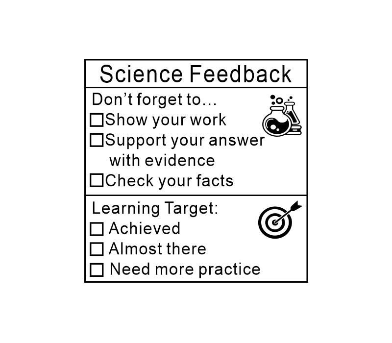 Custom Science Feedback Stamps,personalized Teacher Stamp Pre-inked ...