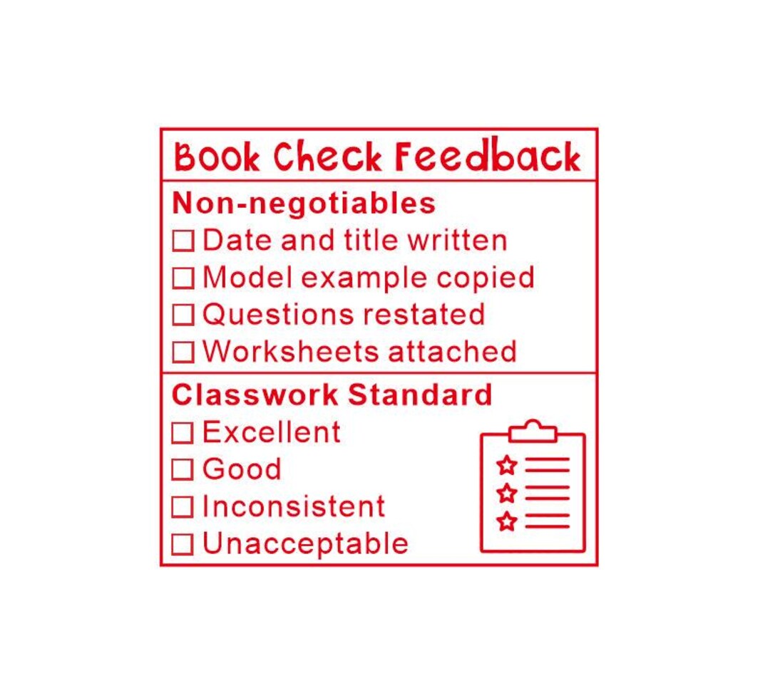 Personalized Teacher Stamps Book Check Feedback Stamps Book Check Stamp ...