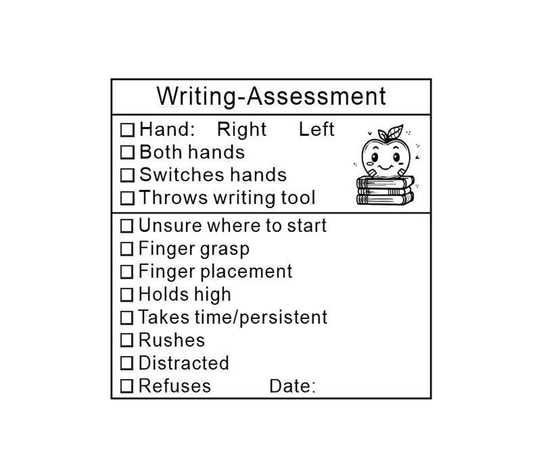 Personalized Teacher Checklist Stamp, Writing Assessment Stamp, Cutting ...